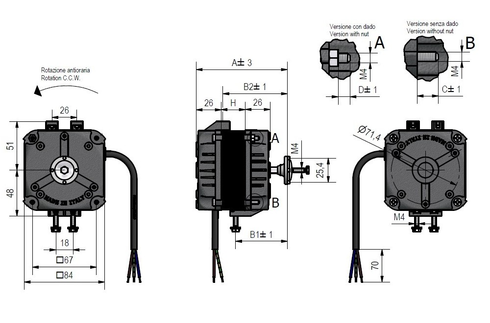 Penta 16W fan motor